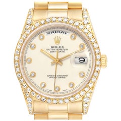 Rolex President Day Date 18388 Myriad Diamond Dial and Bezel 18 Karat ...