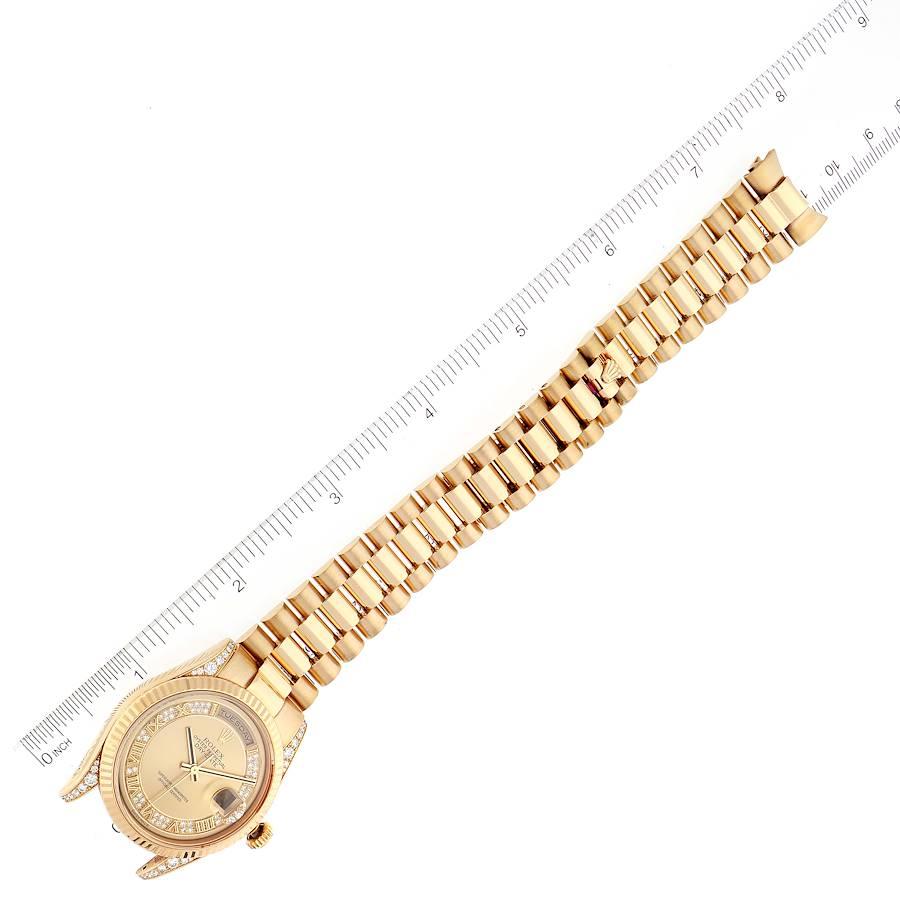 Rolex President Day Date Yellow Gold Myriad Dial Diamond Lugs Watch ...