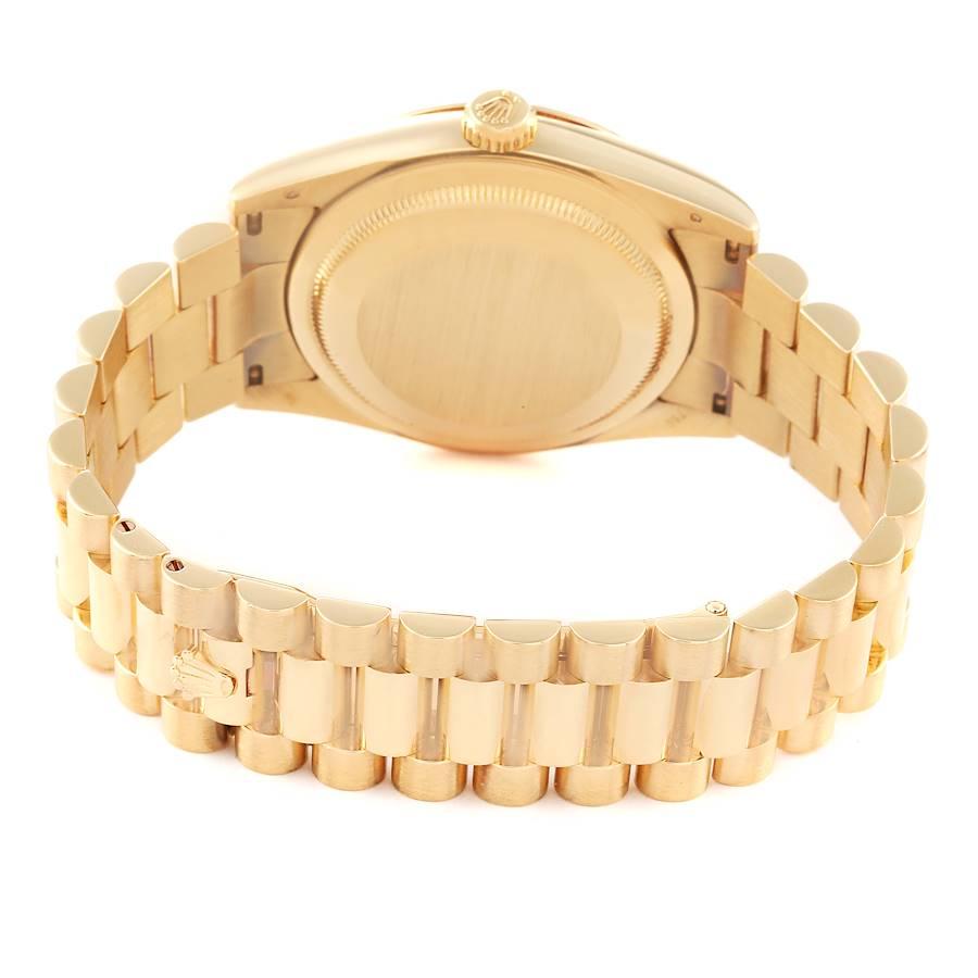Rolex President Day Date Yellow Gold Myriad Dial Diamond Lugs Watch ...