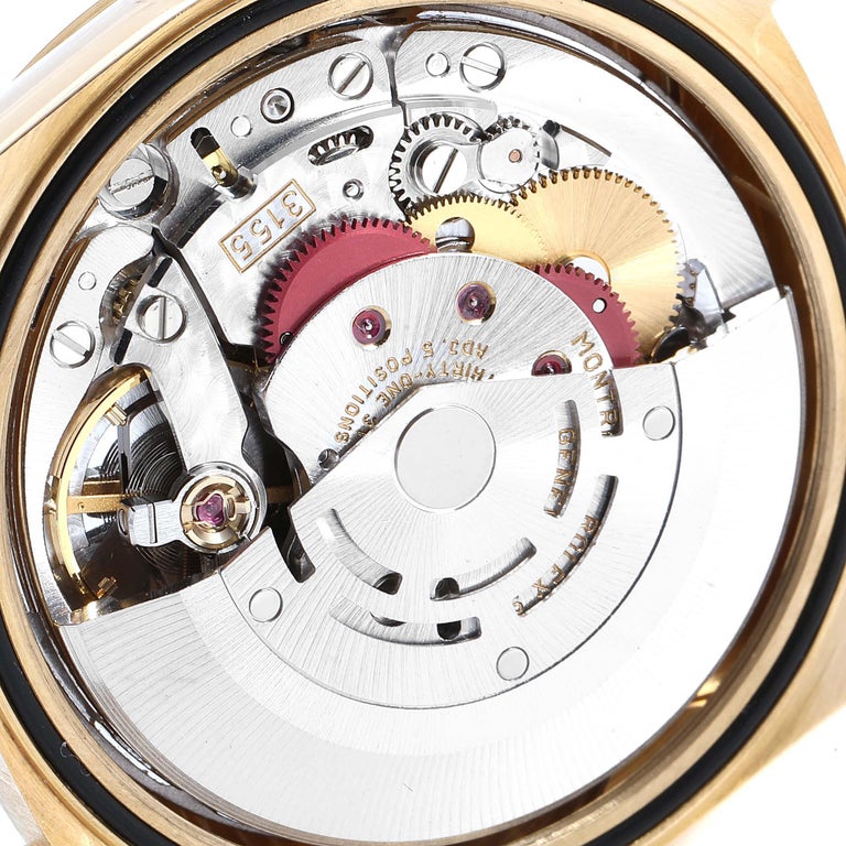 Rolex President Day-Date Yellow Gold String Diamond Ruby Dial Watch ...