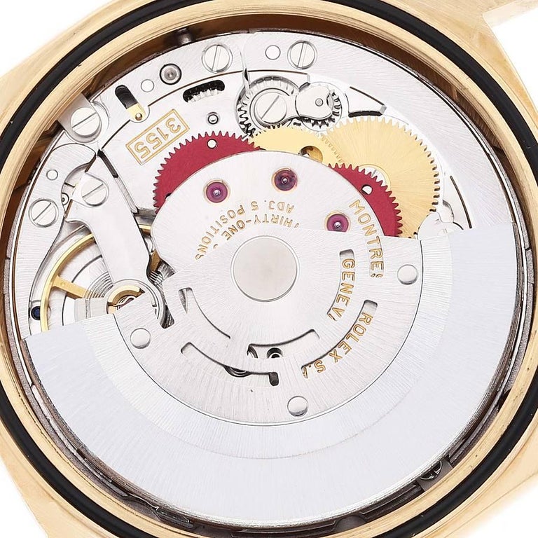 Rolex President Day-Date Yellow Gold String Diamond Ruby Dial Watch ...