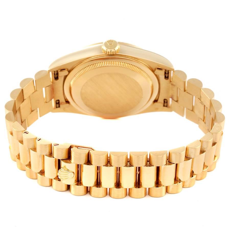 Rolex President Day-Date Yellow Gold String Diamond Ruby Dial Watch ...