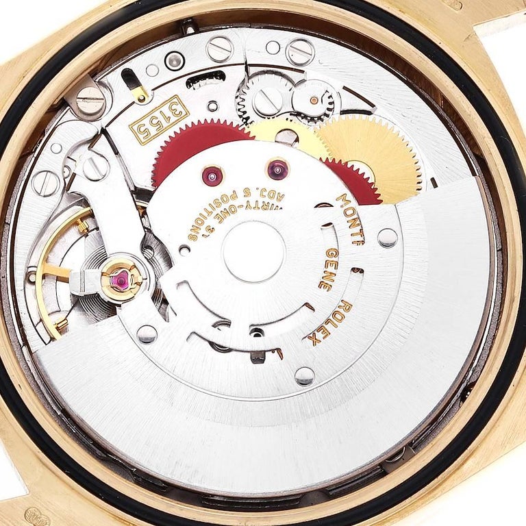 Rolex President Day-Date Yellow Gold String Diamond Ruby Dial Watch ...