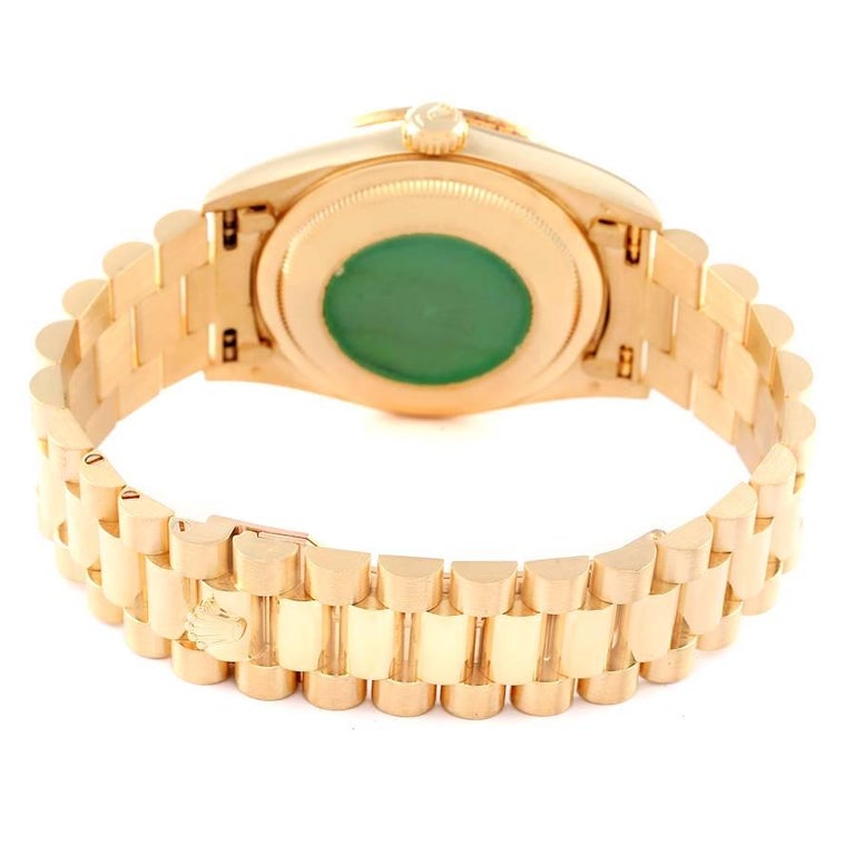 Rolex President Day-Date Yellow Gold String Diamond Ruby Dial Watch ...