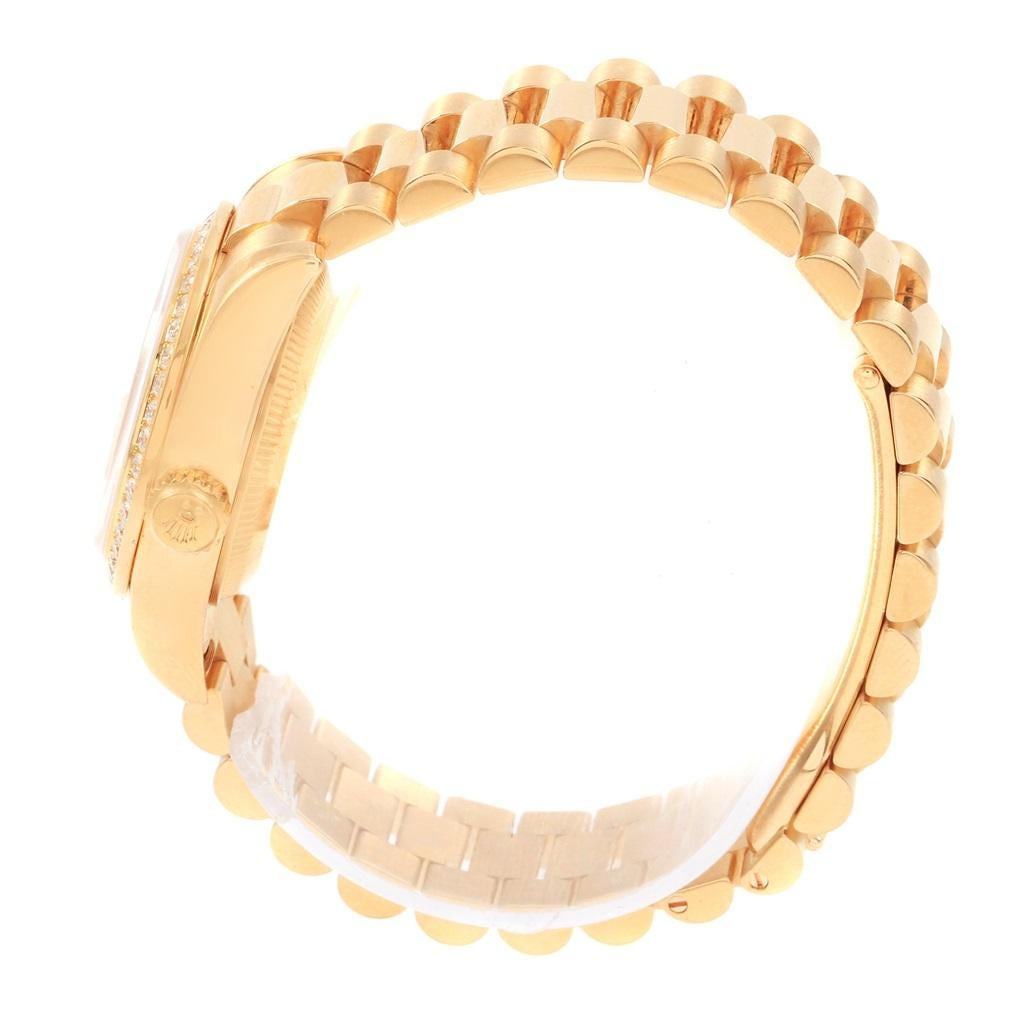 Rolex President Ladies 18 Karat Gold Mother of Pearl Diamond Watch ...