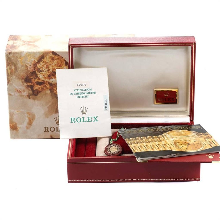 Rolex President Midsize Yellow Gold Diamond Ladies Watch 68278 Box ...