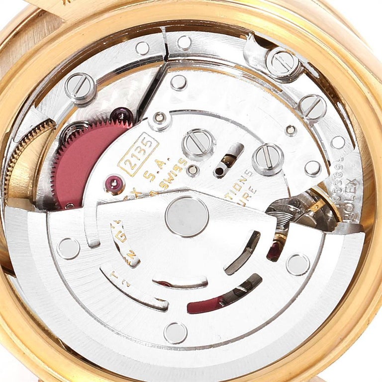 Rolex President Yellow Gold String Dial Diamond Ruby Ladies Watch 69068 ...