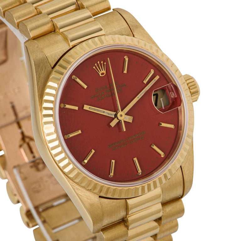 Rolex Rare Datejust Coral Stella Dial 68278 Watch For Sale at 1stDibs
