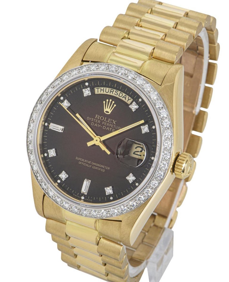 Rolex Rare Day-Date Diamond Set 18048 at 1stDibs