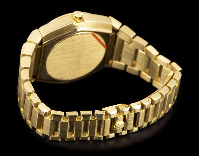Rolex Rare Texan Beta 21 Gents 18 Karat Yellow Gold Champagne Dial B&P ...