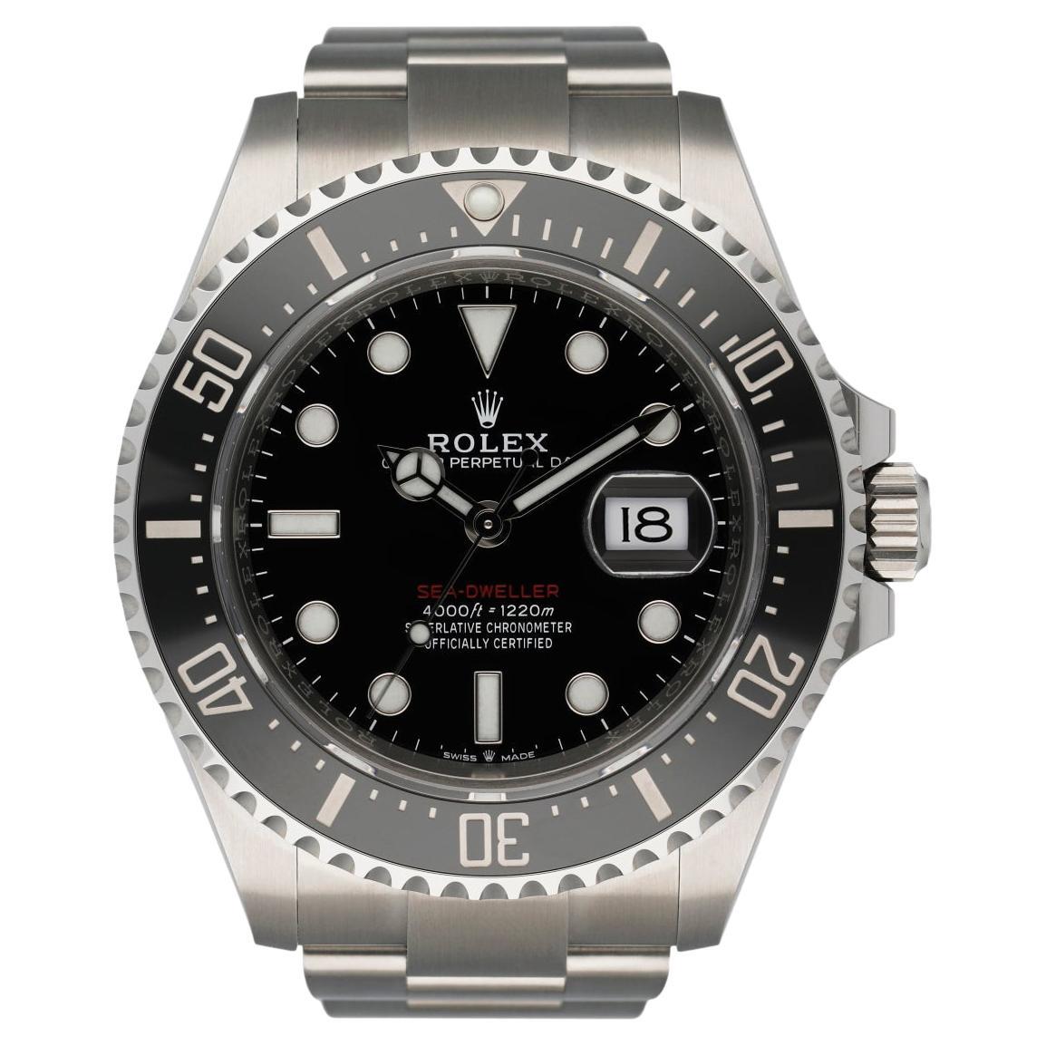 Rolex Sea-Dweller Steel Ceramic Black Dial Red Liner Mens Watch 126600 ...