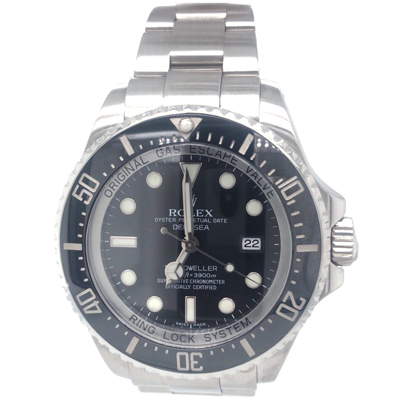 Rolex Sea-Dweller Deepsea 44mm Automatic Black Dial Steel Men's Watch ...