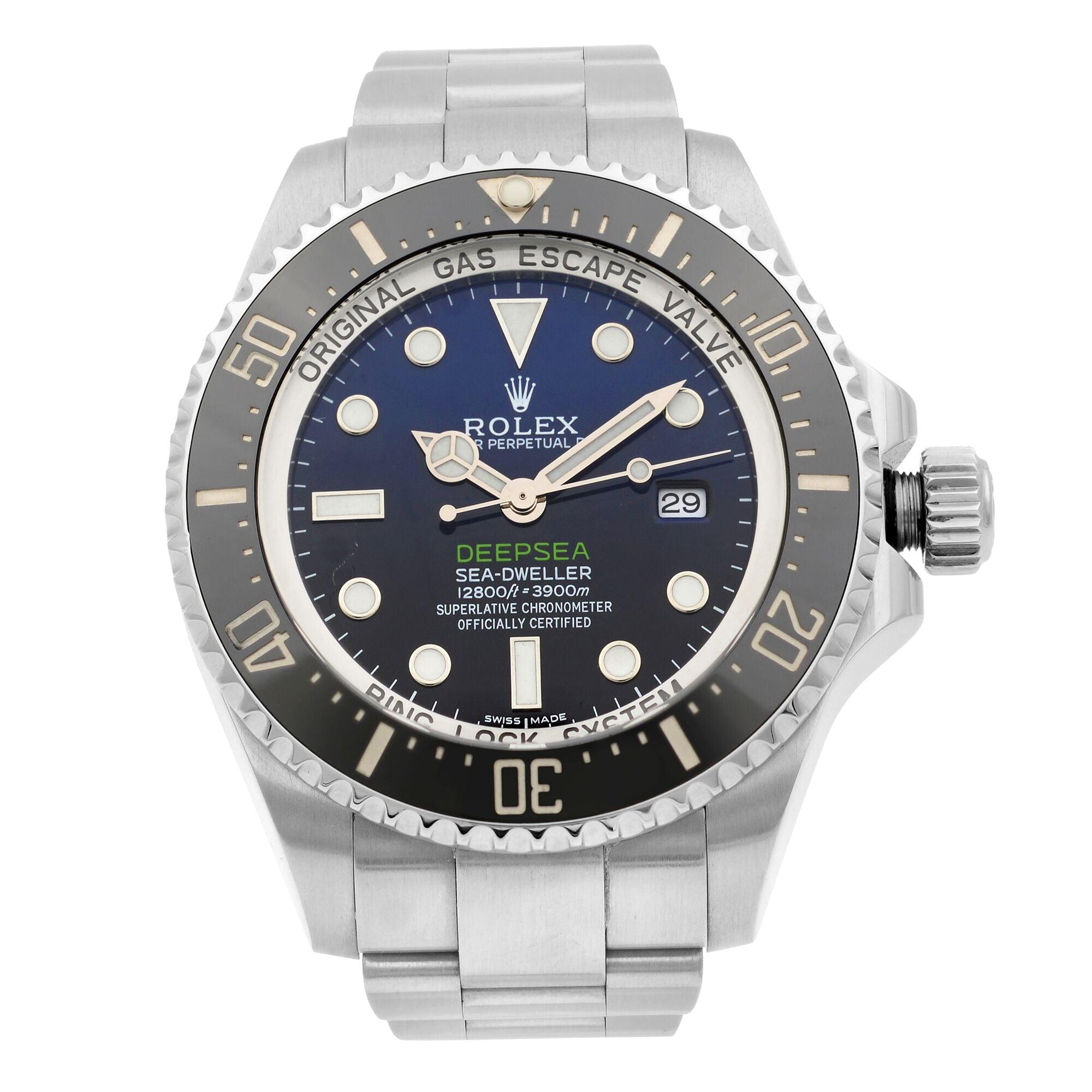 Rolex Sea-Dweller Deepsea D-Blue Dial Steel Ceramic Automatic Men Watch ...