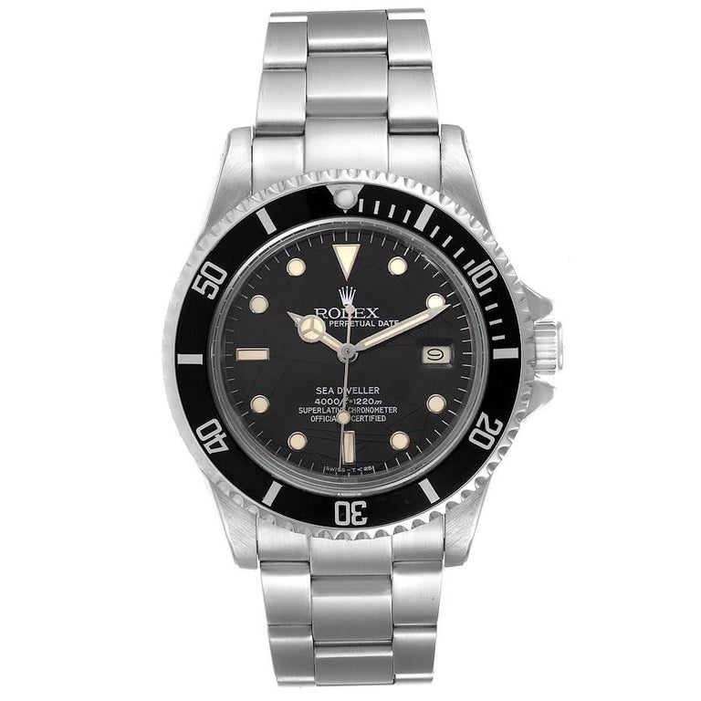 Rolex Seadweller Black Spider Dial Stainless Steel Vintage Mens Watch ...