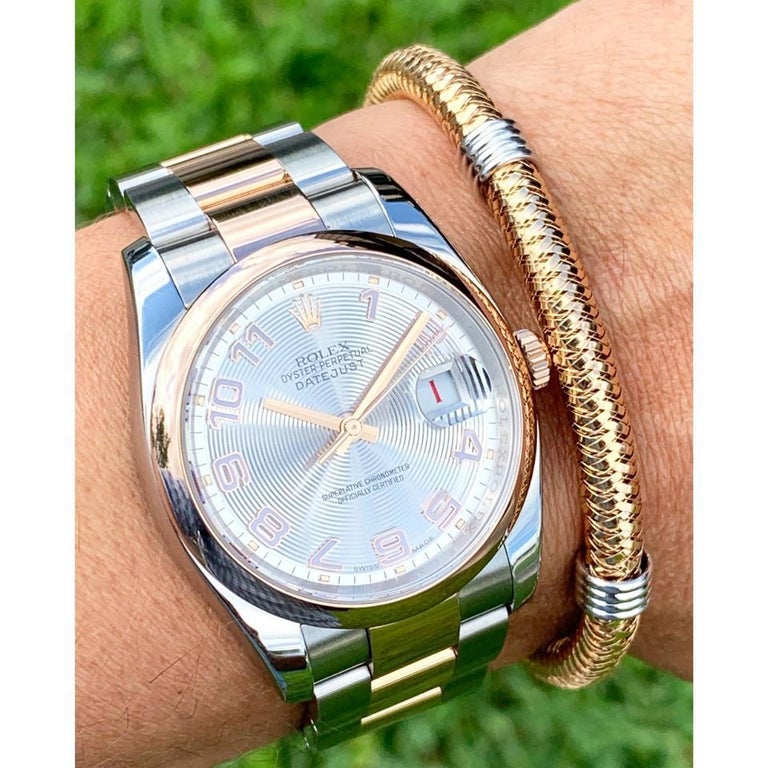 Rolex Silver 116201 Datejust Stainless Steel Rose Gold Watch at 1stDibs ...
