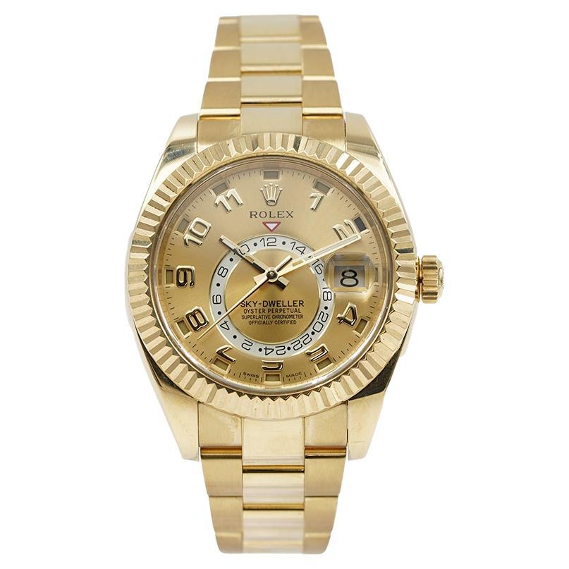 Rolex Sky-Dweller 18 Karat Yellow Gold Watch 326938 at 1stDibs