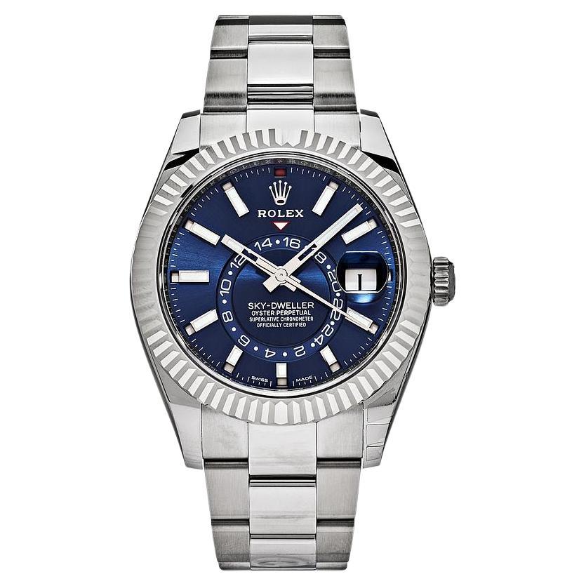 Rolex Sky-Dweller Black Dial Stainless Steel Jubilee Bracelet Watch ...