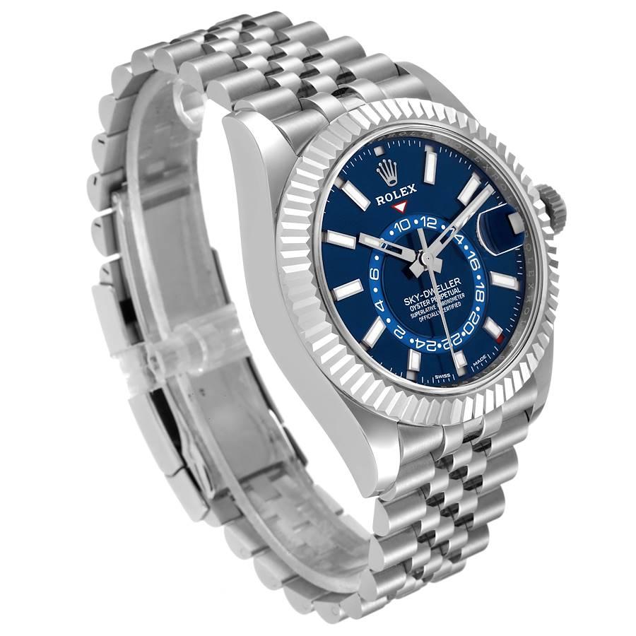 Rolex Sky-Dweller Blue Dial Steel White Gold Mens Watch 326934 Unworn ...
