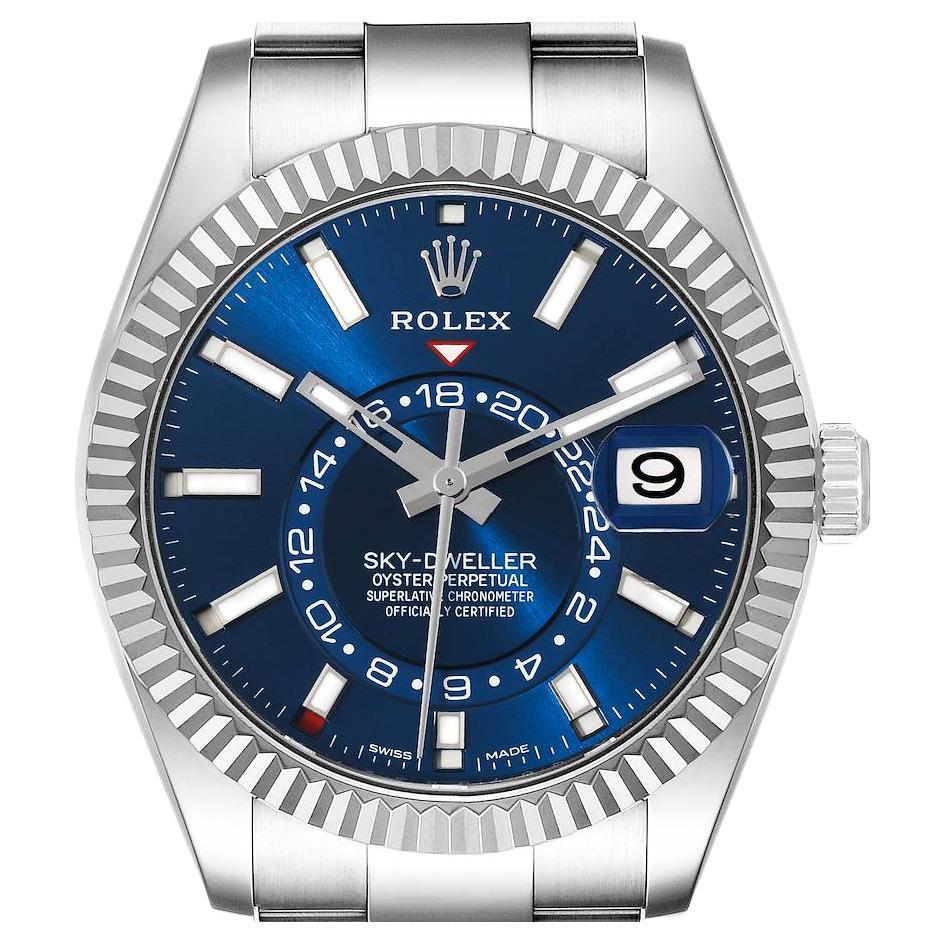 Rolex Sky-Dweller Stainless-Steel Blue Dual Time Zone Watch 326934 at ...