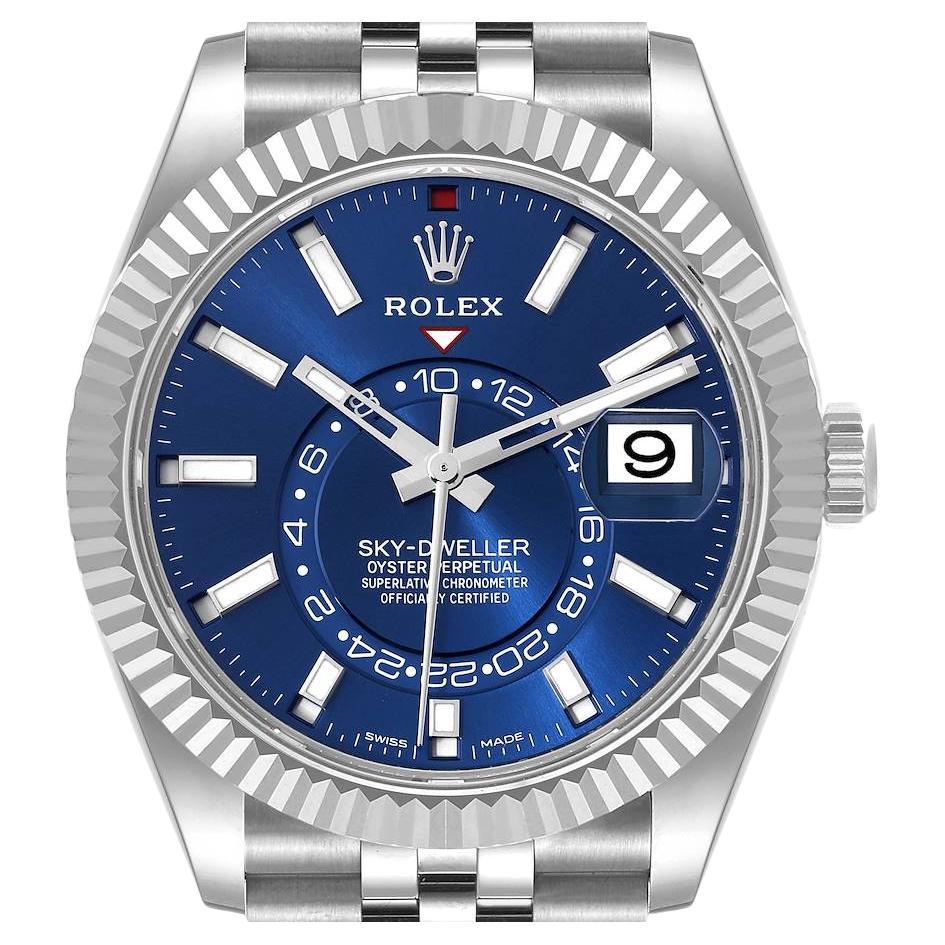 Rolex Montre Sky-Dweller en acier et or blanc avec cadran argenté, pour ...