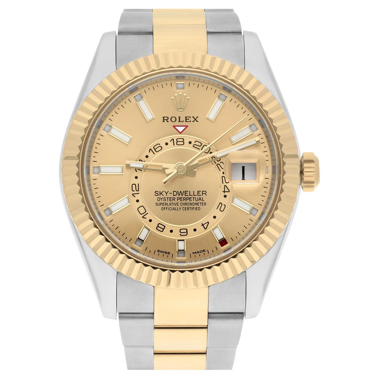 Rolex Sky-Dweller Stainless-Steel Blue Dual Time Zone Watch 326934 at ...