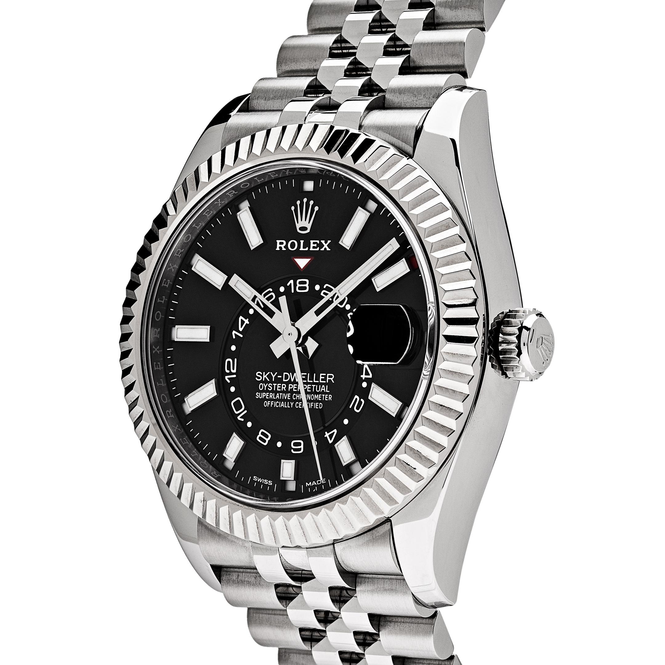 Rolex Sky-Dweller Steel and White Gold Black Dial Jubilee 326934 For ...