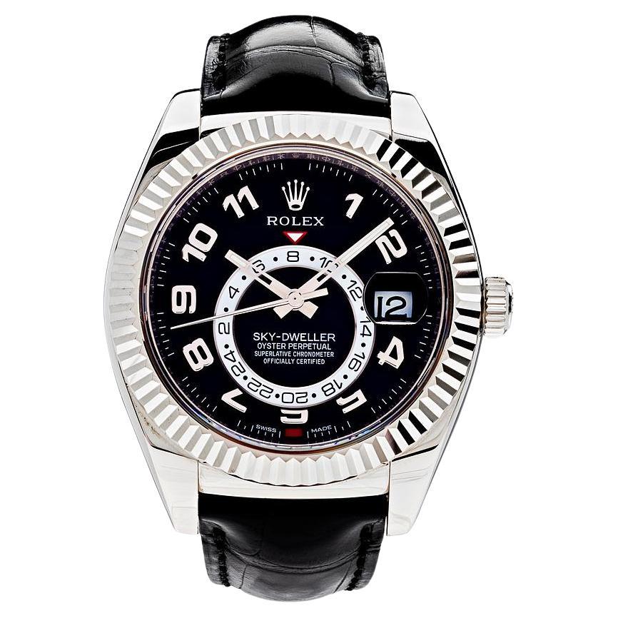 Rolex Sky-Dweller White Gold Black Dial Men's Watch 326139 Box Card For ...