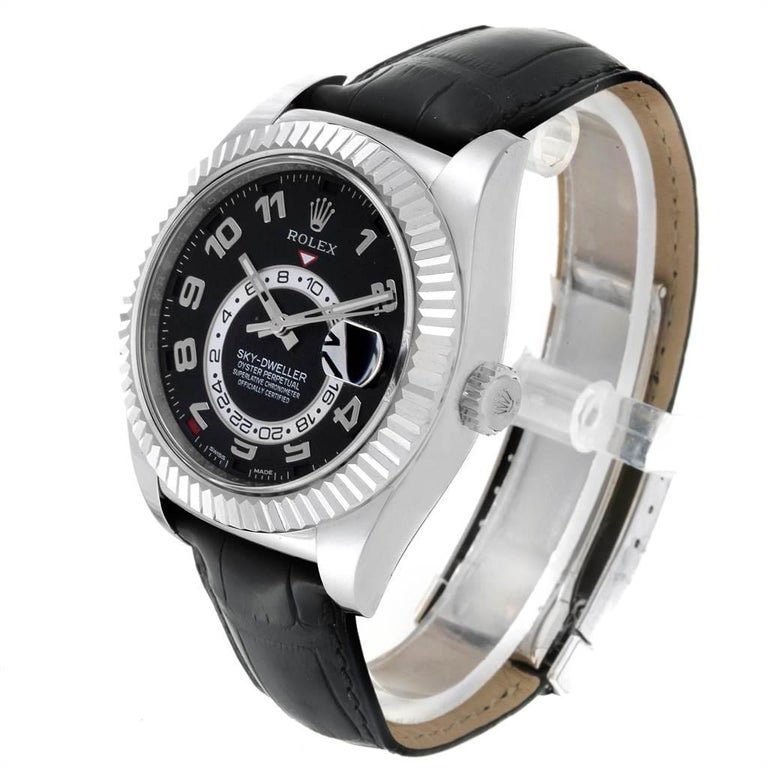 Rolex Sky-Dweller White Gold Black Dial Men's Watch 326139 Box Card For ...