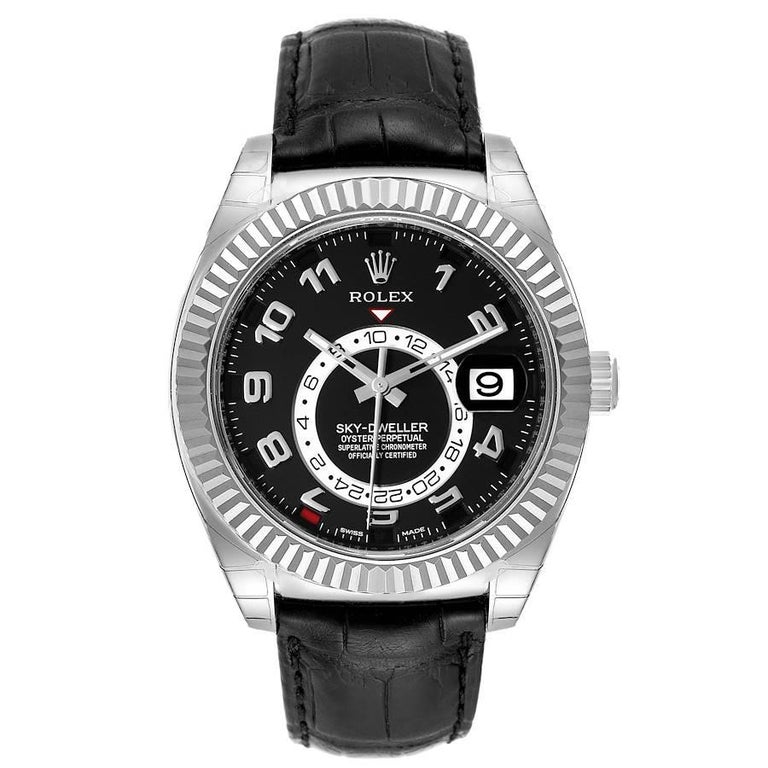 Rolex Sky-Dweller White Gold Black Dial Mens Watch 326139 Unworn For ...