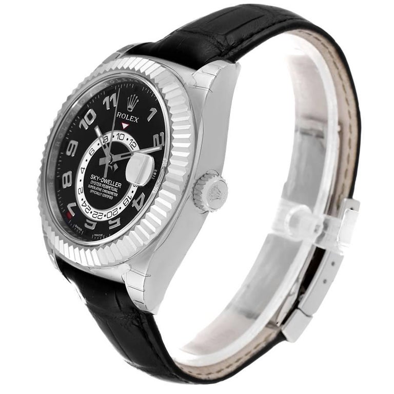 Rolex Sky-Dweller White Gold Black Dial Mens Watch 326139 Unworn For ...