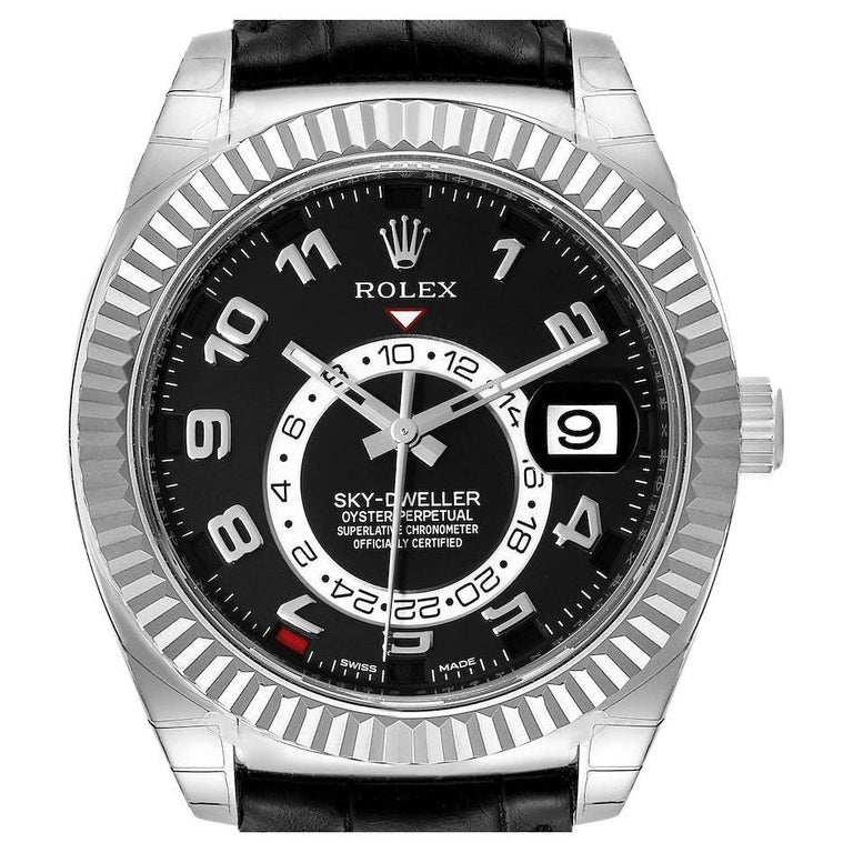 Rolex Sky-Dweller White Gold Black Dial Mens Watch 326139 Unworn For ...