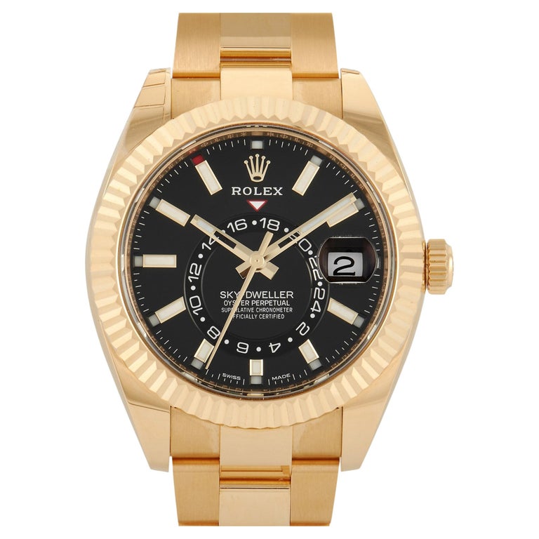 Rolex Sky-Dweller Yellow Gold Black Dial Watch 326938-0004 at 1stDibs