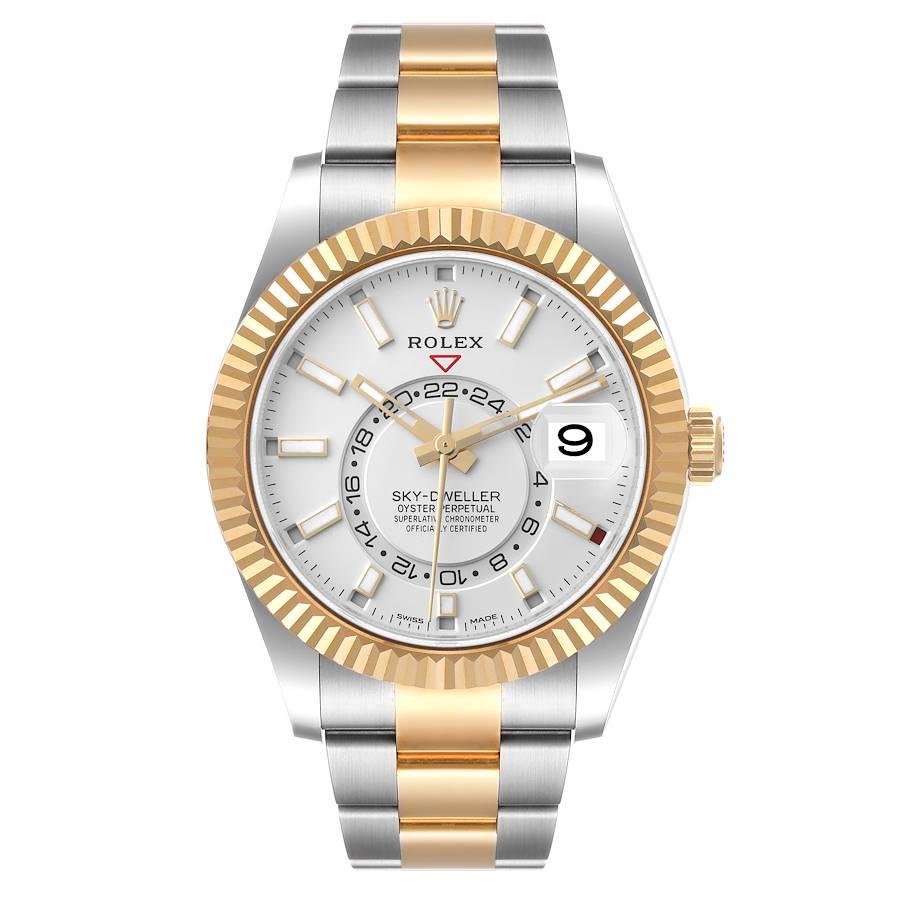 Rolex Sky Dweller Yellow Gold Steel White Dial Mens Watch 326933 For ...