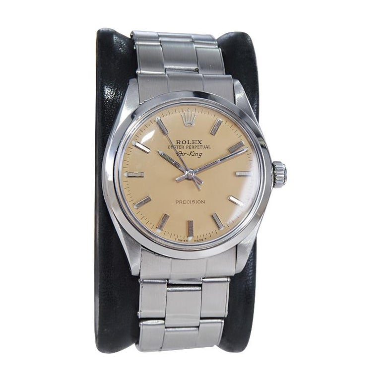 Rolex Stainless Steel Air King with a Custom Finished Beige Dial Late ...