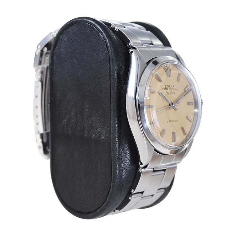 Rolex Stainless Steel Air King with a Custom Finished Beige Dial Late ...