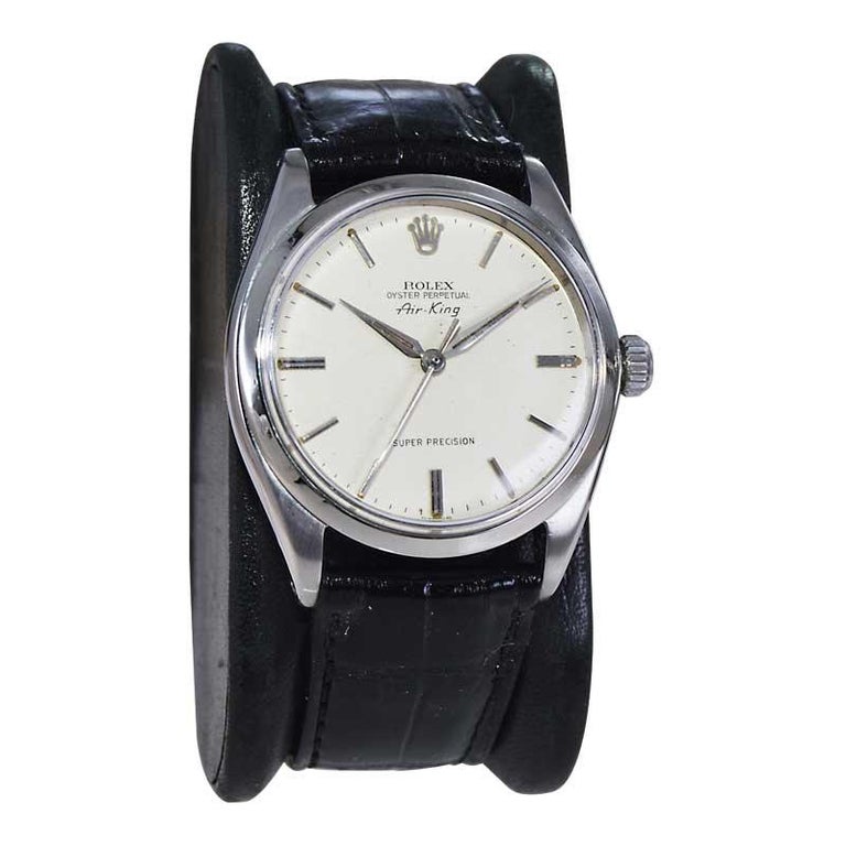 Rolex Stainless Steel Air King with Original Silvered Dial from 1960 ...