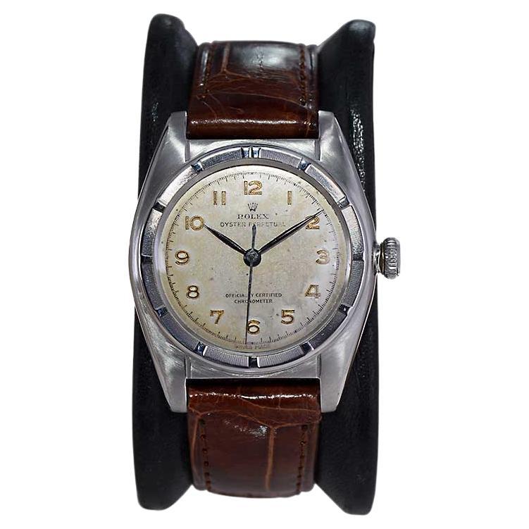 Rolex Stainless Steel with Rare Full Size Bubble Back Movement from ...