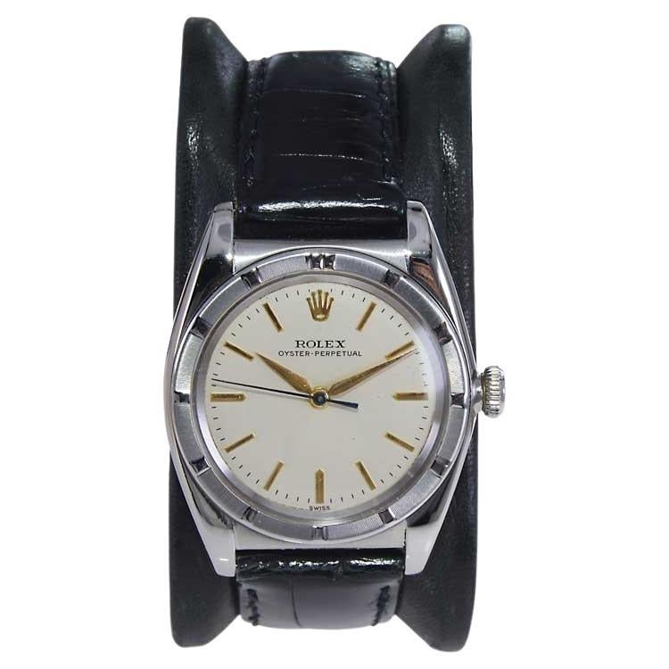 Rolex Steel Oyster with Rare Original Dial from 1946 For Sale at 1stDibs