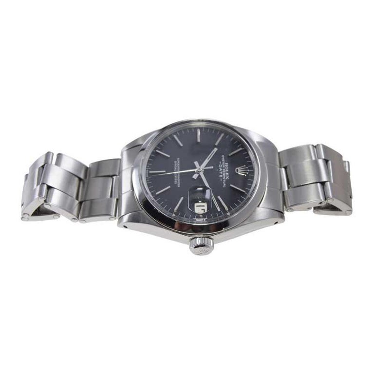 Rolex Stainless Steel Date Original Black Dial from 1969 For Sale at ...