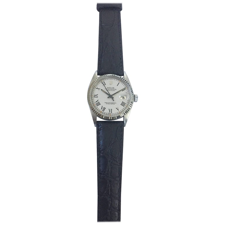 Rolex Stainless Steel Grey Buckley Dial Datejust Automatic Wristwatch ...