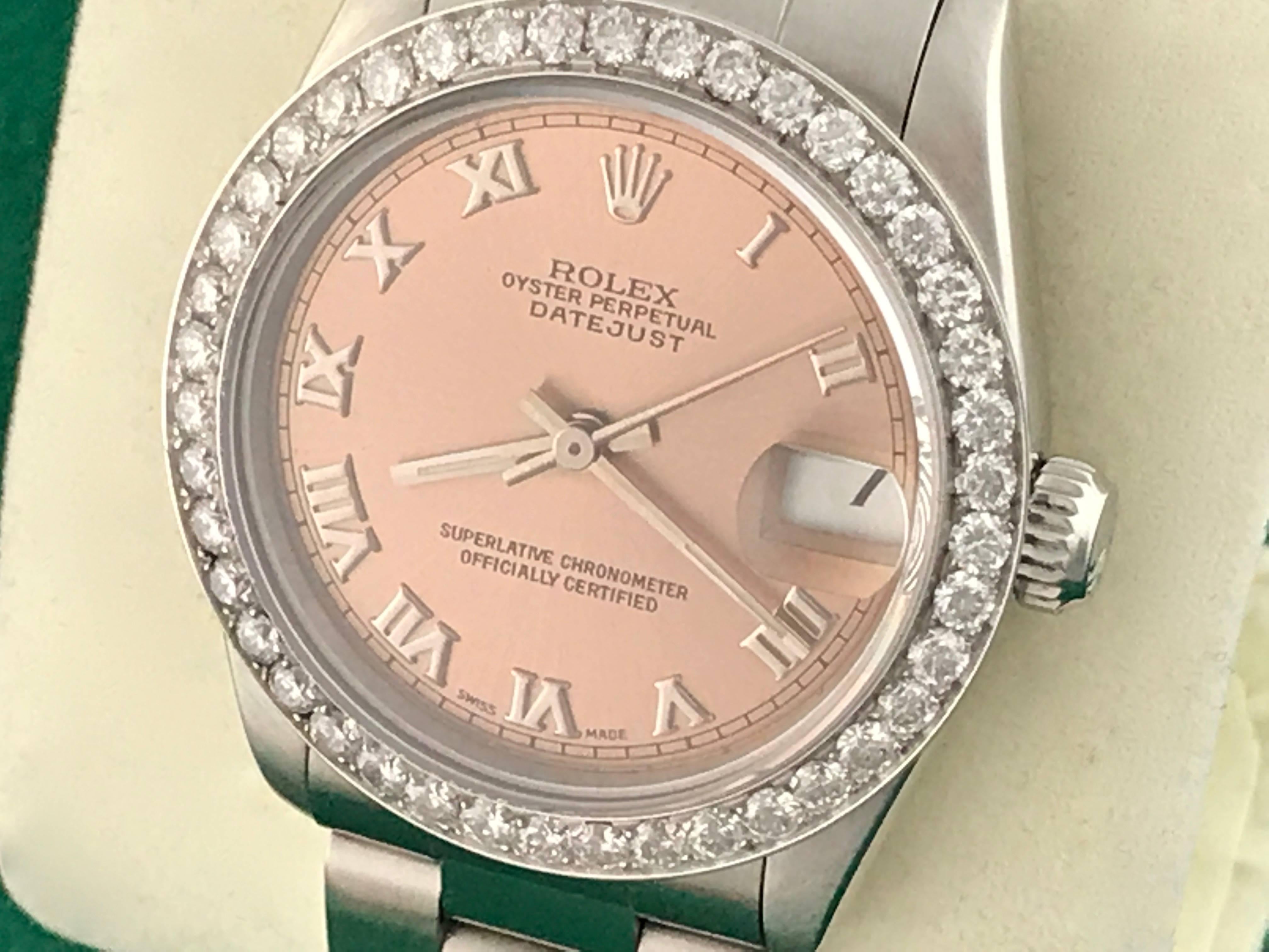 Rolex Stainless Steel Datejust Diamond Bezel Automatic Wristwatch Ref ...