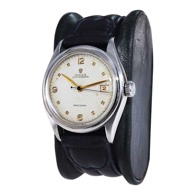 Rolex Stainless Steel Oyster Date with Original Dial from 1956 For Sale ...