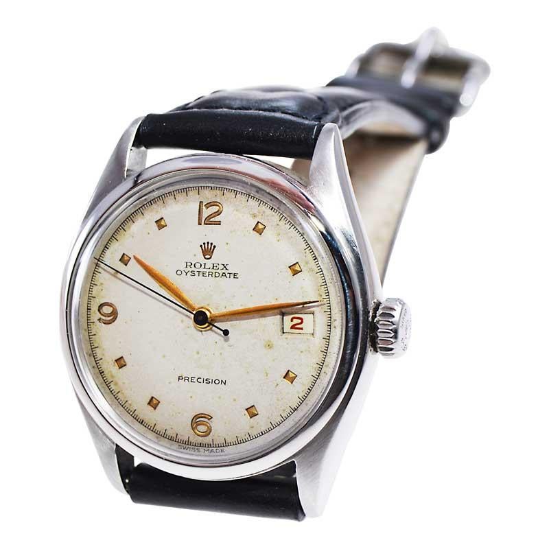 Rolex Stainless Steel Oyster Date with Original Dial from 1956 For Sale ...