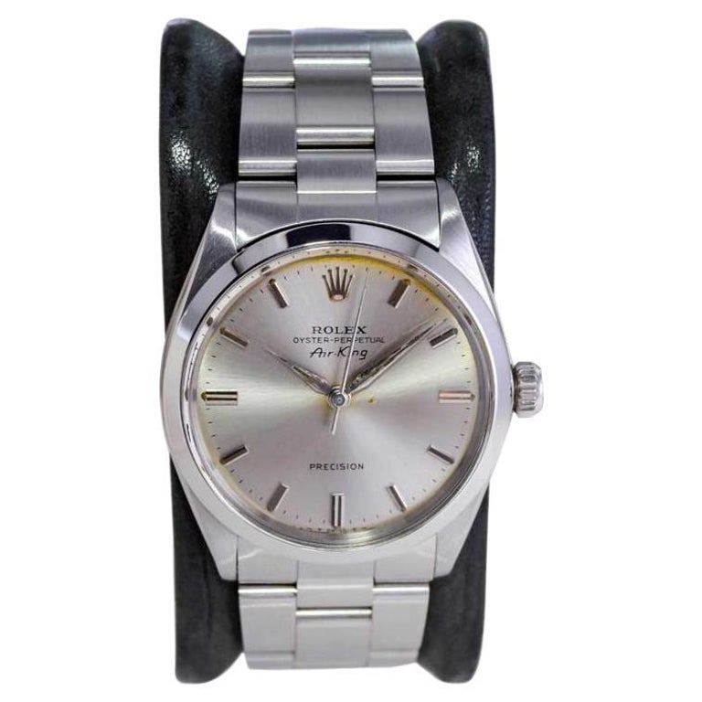 Rolex Edelstahl Oyster Perpetual Air King mit Original Silber ...
