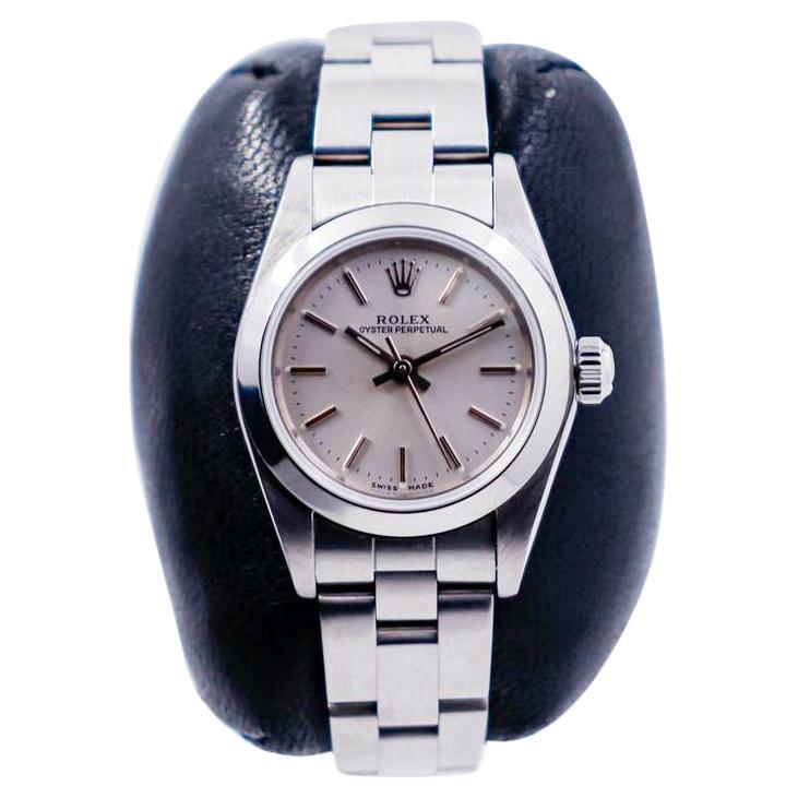 Rolex Stainless Steel Oyster Perpetual with Factory Original Silver ...