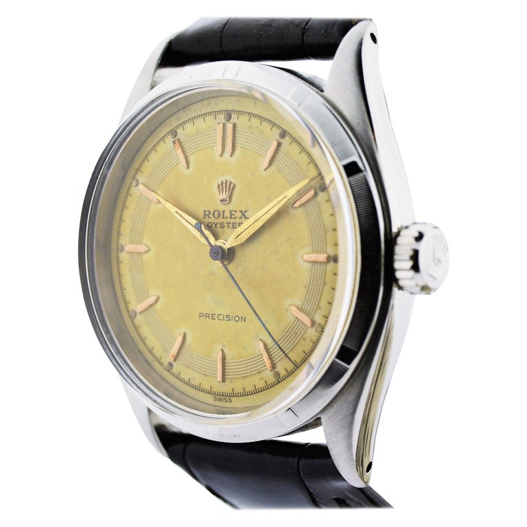 Rolex Stainless Steel Oyster Precision Index Bezel Watch from 1952 at ...