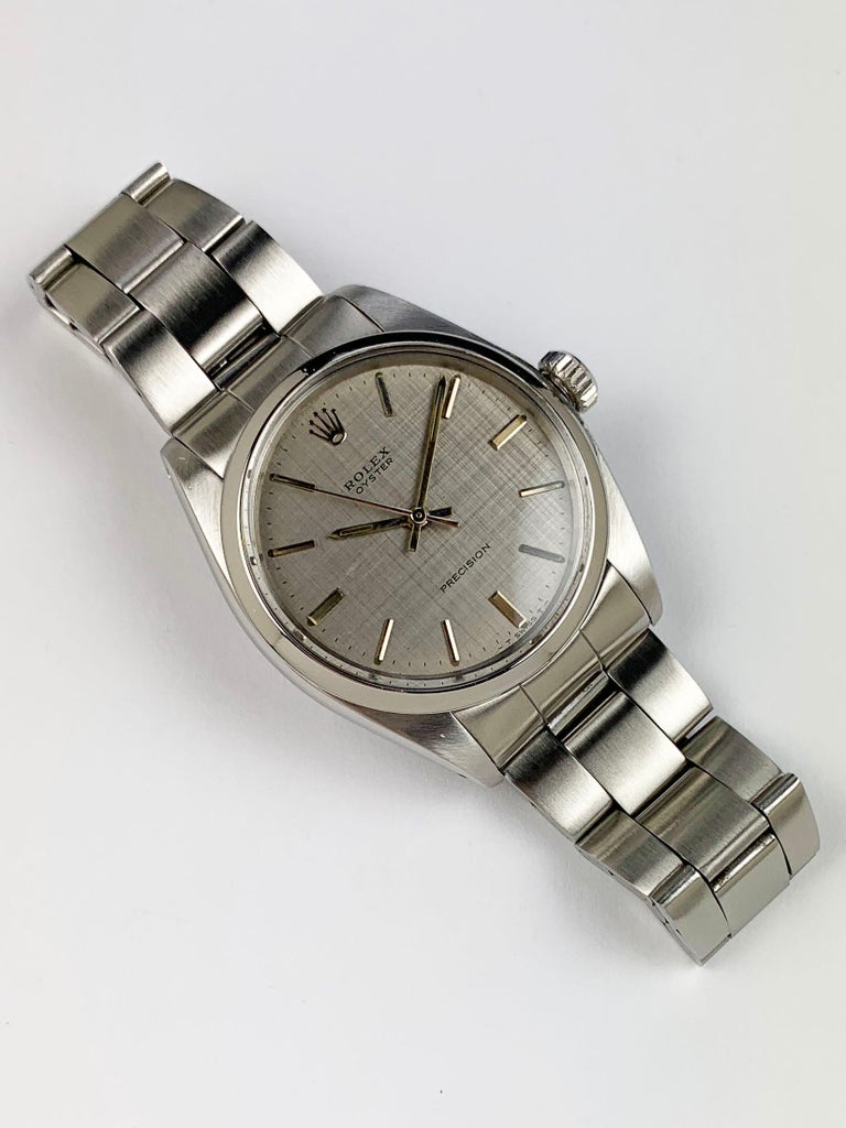 Rolex Stainless Steel Oyster Precision Linen Dial Manual Wind ...