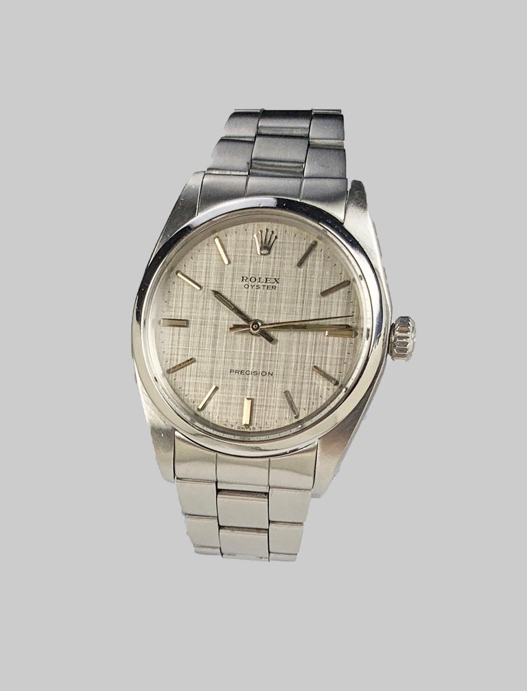 Rolex Stainless Steel Oyster Precision Linen Dial Manual Wind ...