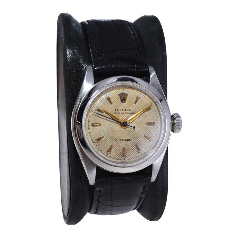 Rolex Stainless Steel Speed King with Rare Original Waffle Dial from ...