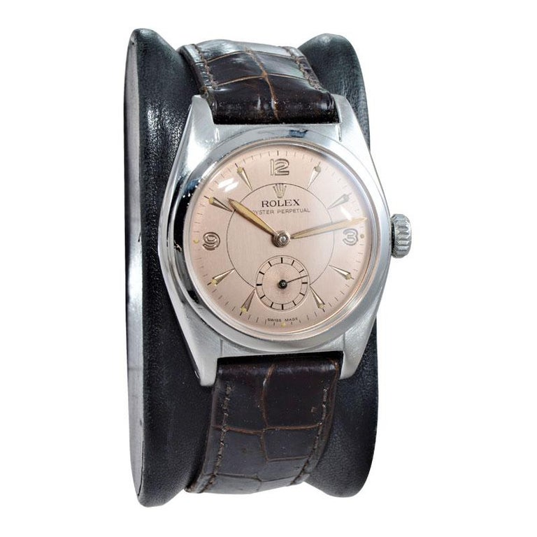 Rolex Stainless Steel Sub Seconds Bubble Back Watch, circa 1951 at 1stDibs